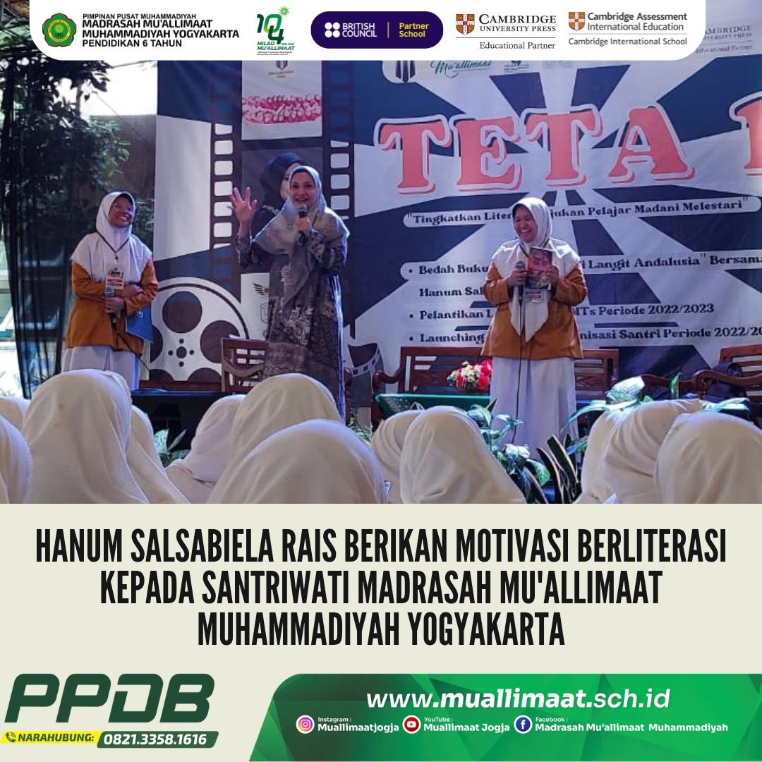 HANUM SALSABIELA RAIS BERIKAN MOTIVASI BERLITERASI KEPADA SANTRIWATI ...