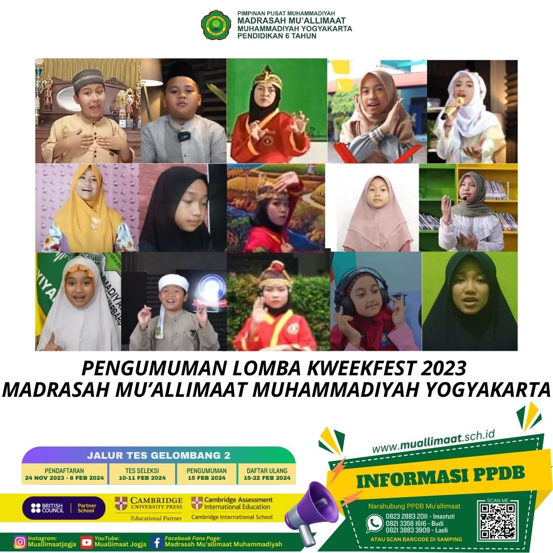 PENGUMUMAN LOMBA KWEEKFEST 2023 MADRASAH MU’ALLIMAAT MUHAMMADIYAH ...